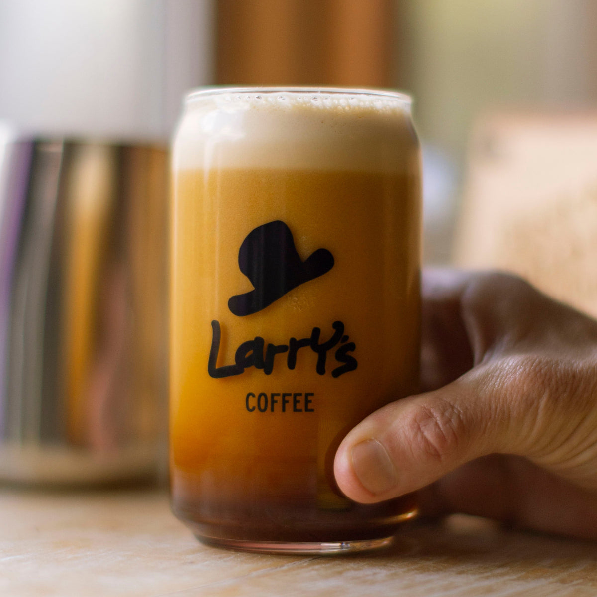 16oz Larrys Coffee Nitro Glass | Larry's Coffee